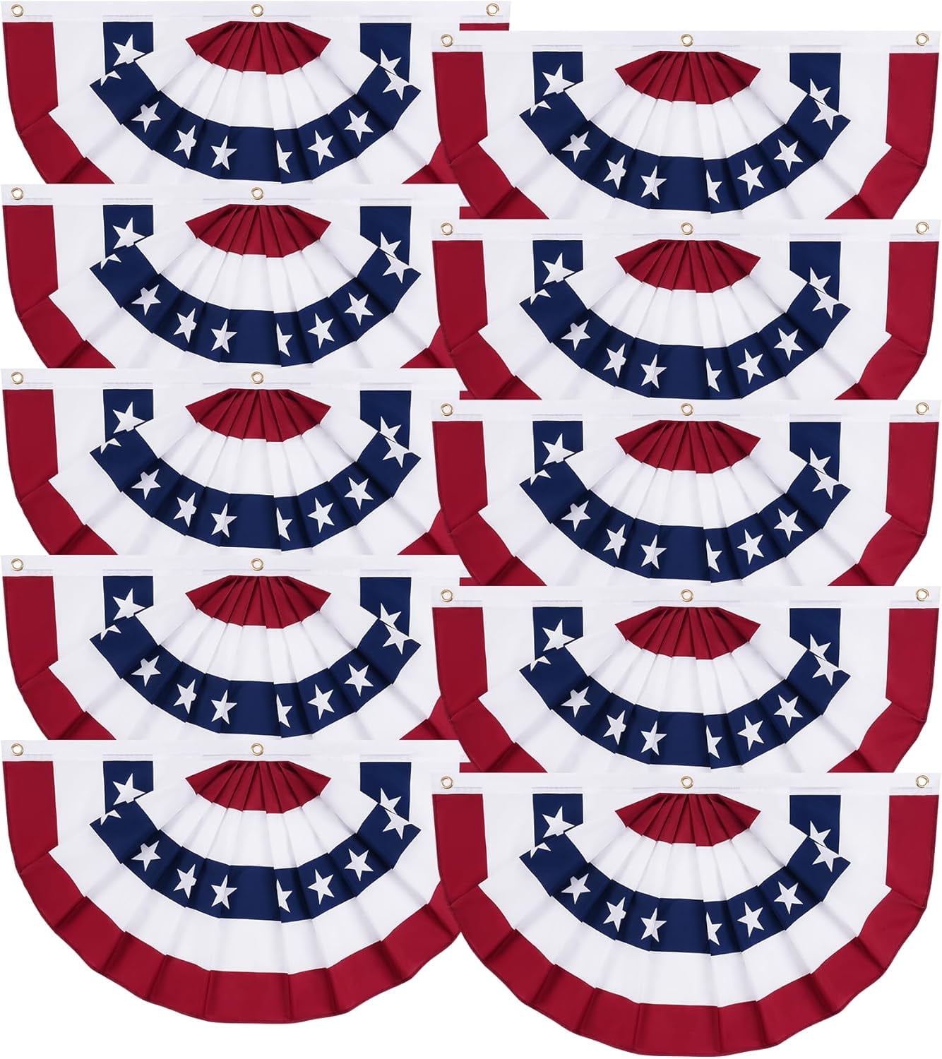 1.5x3 Ft American Flag Bunting Flags Outdoor, 10 Pack Patriotic Bunting ...