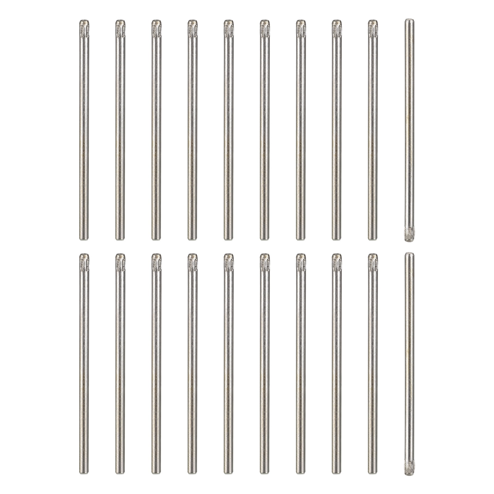 1.5x35mm 304 Stainless Steel Dowel Pins, 20 Pack Knurled Head Flat End ...