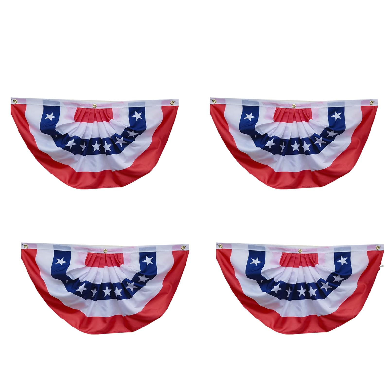 1 5x3ft Usa Pleated Fan Flag Pack Of 4 American Us Bunting Flags