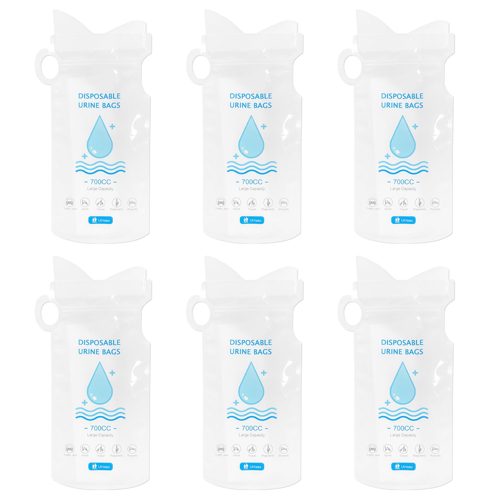 1/6/12/20Pcs 700ML Disposable Urine Bag Leakproof Portable Travel Self ...