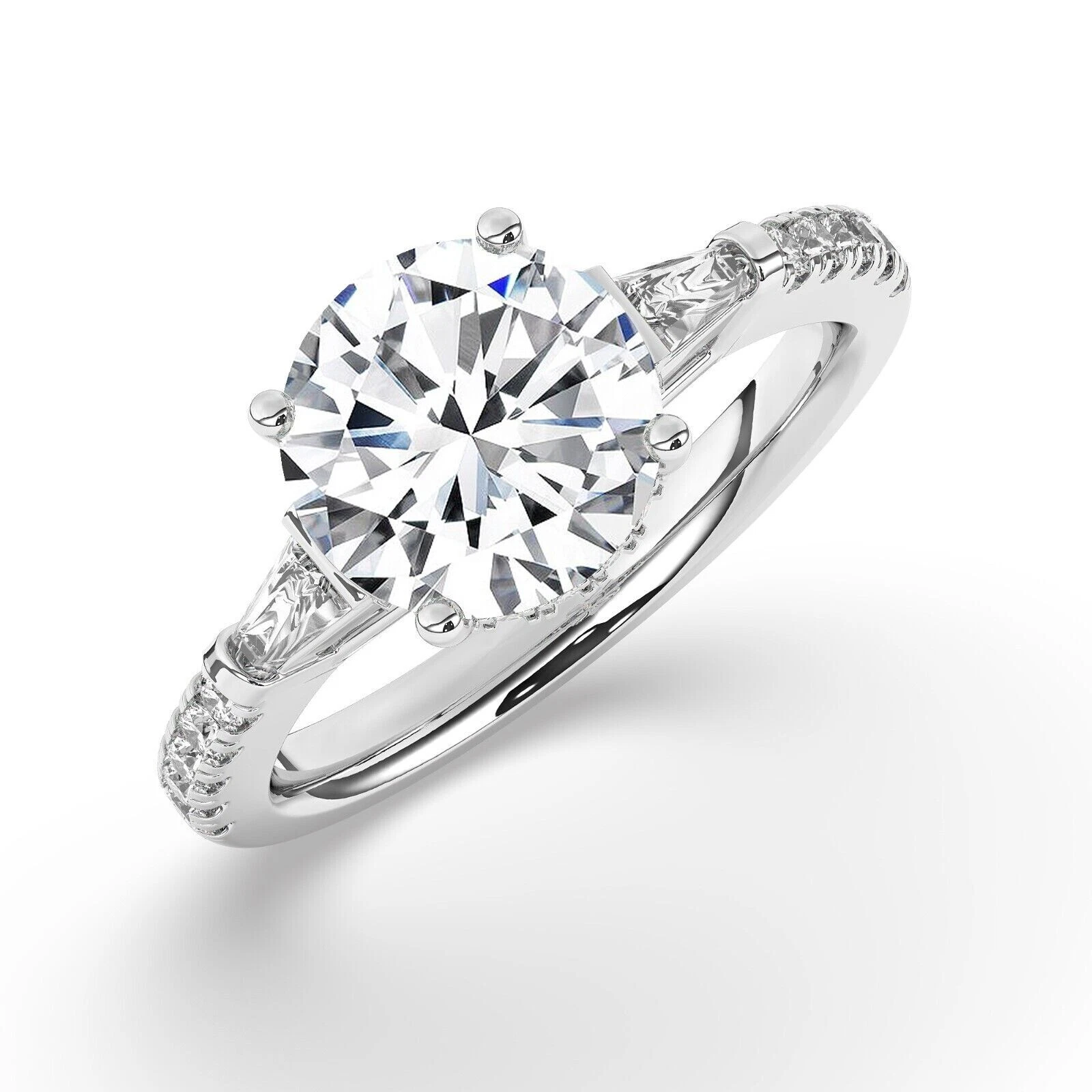 1.6 Ct Round Brilliant Cut Simulated Diamond, Retro Vintage Style ...