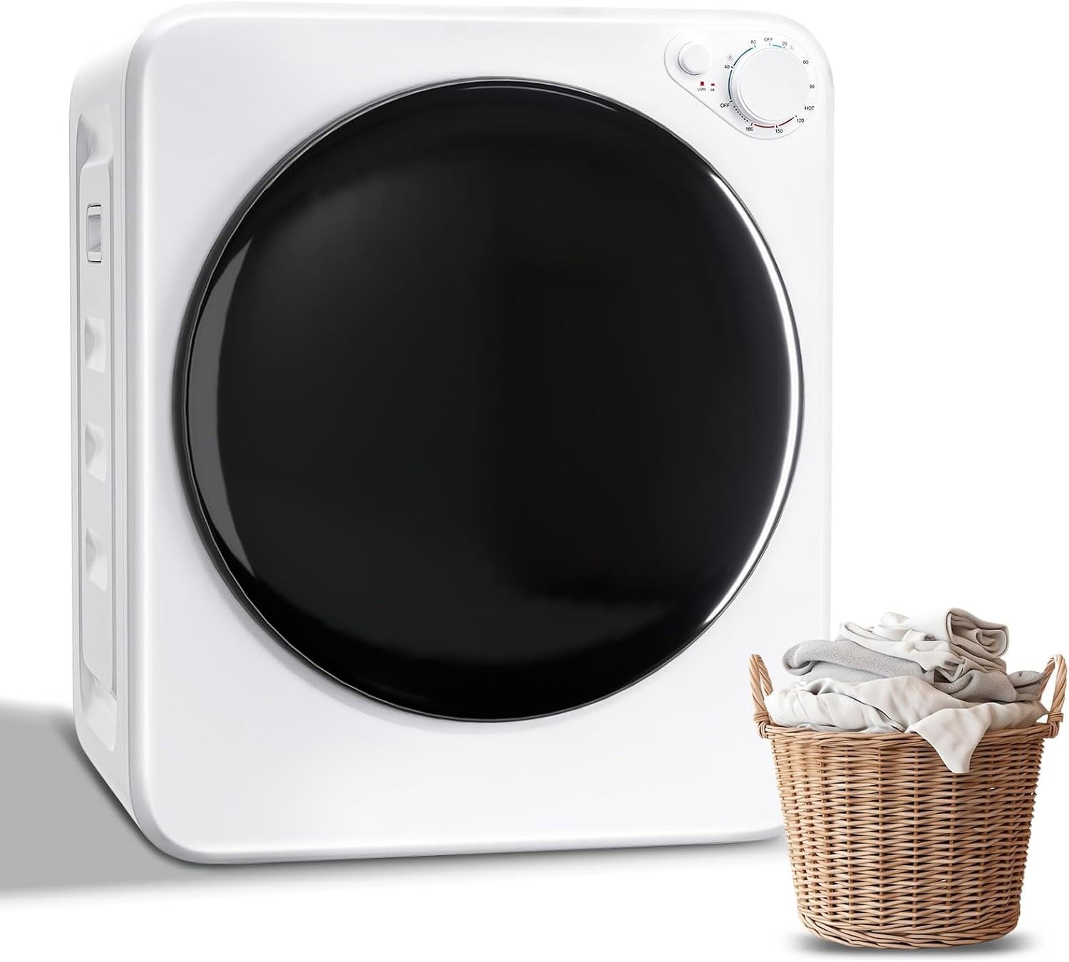 1.6 Cu. ft Compact Portable Laundry Dryer with 5 Functions, Exhaust ...