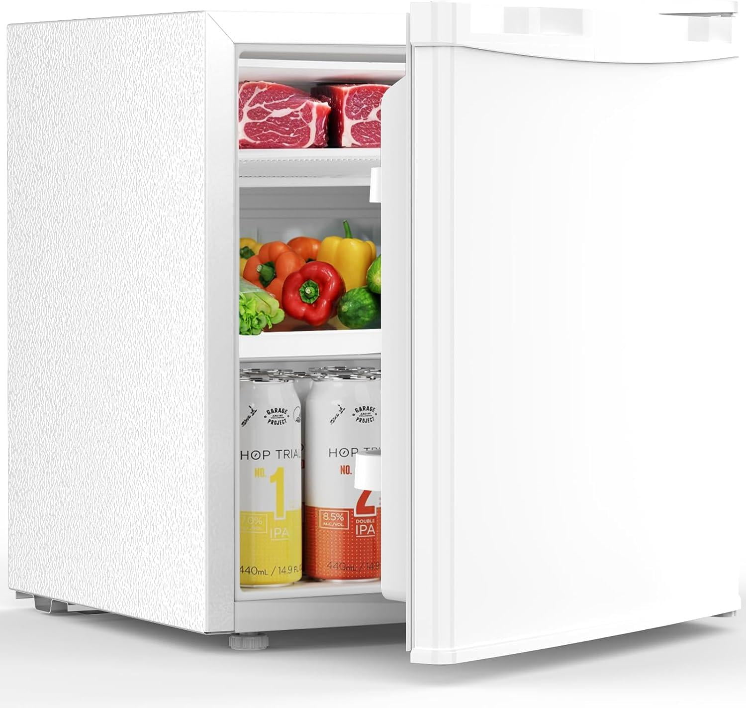 1.6 Cu.ft Mini Fridge with Freezer, Compact Single Reversible Door ...