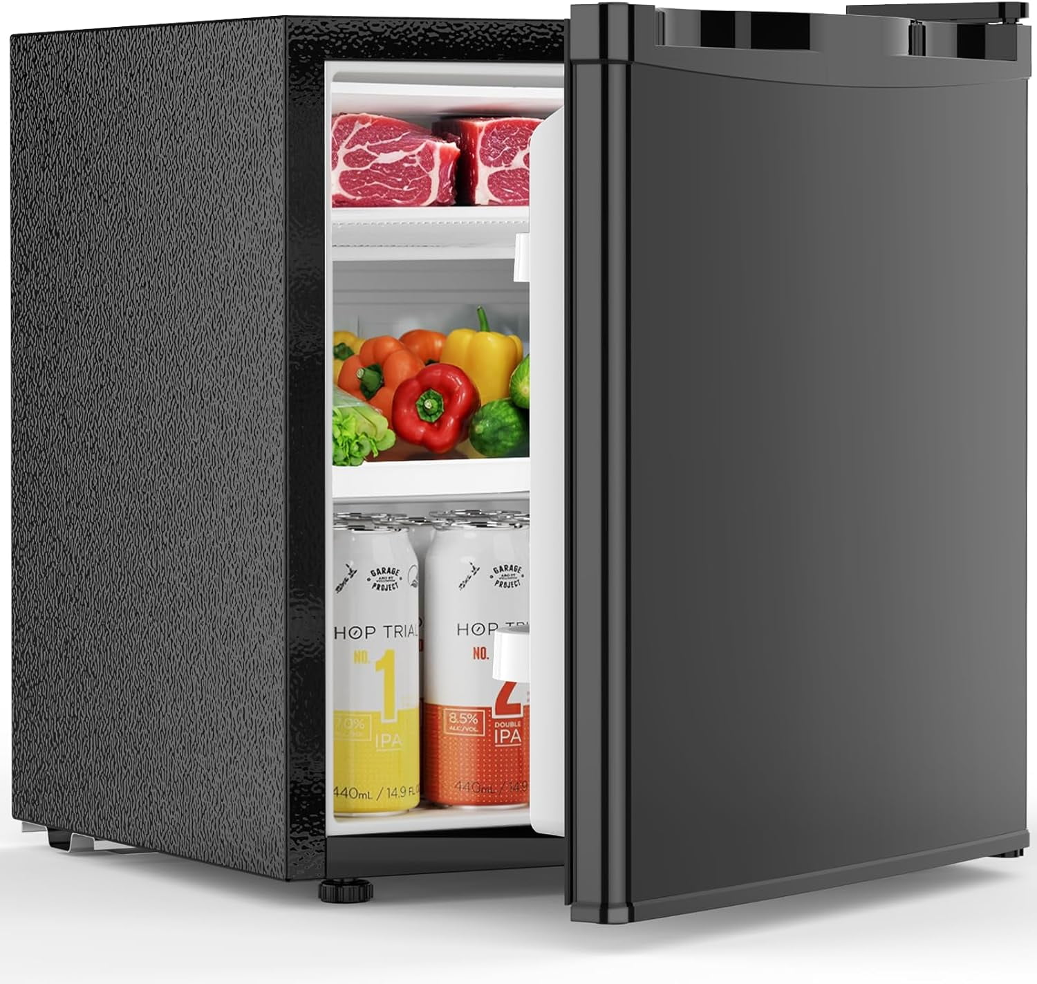 1.6 Cu.ft Mini Fridge with Freezer, Compact Single Reversible Door ...
