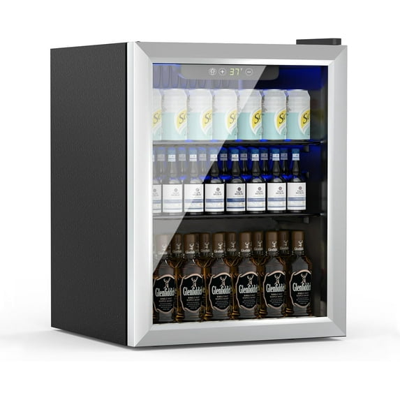 1.6 Cubic Feet Mini Fridge, 70 Can Freestanding Beverage Refrigerator ...