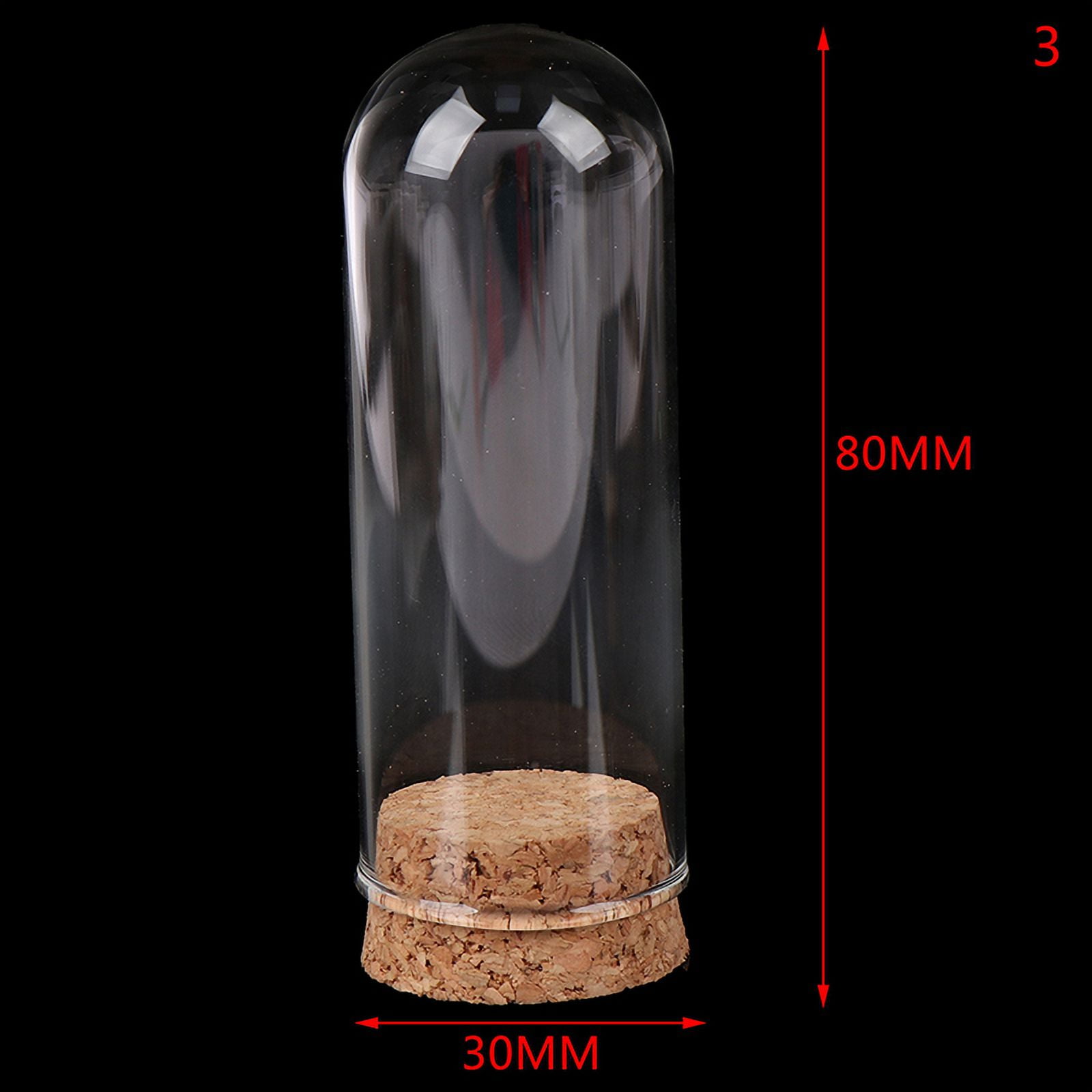 1/6 Doll Glass Dome Display Wood Cork Bell Jar With Wooden Base ...