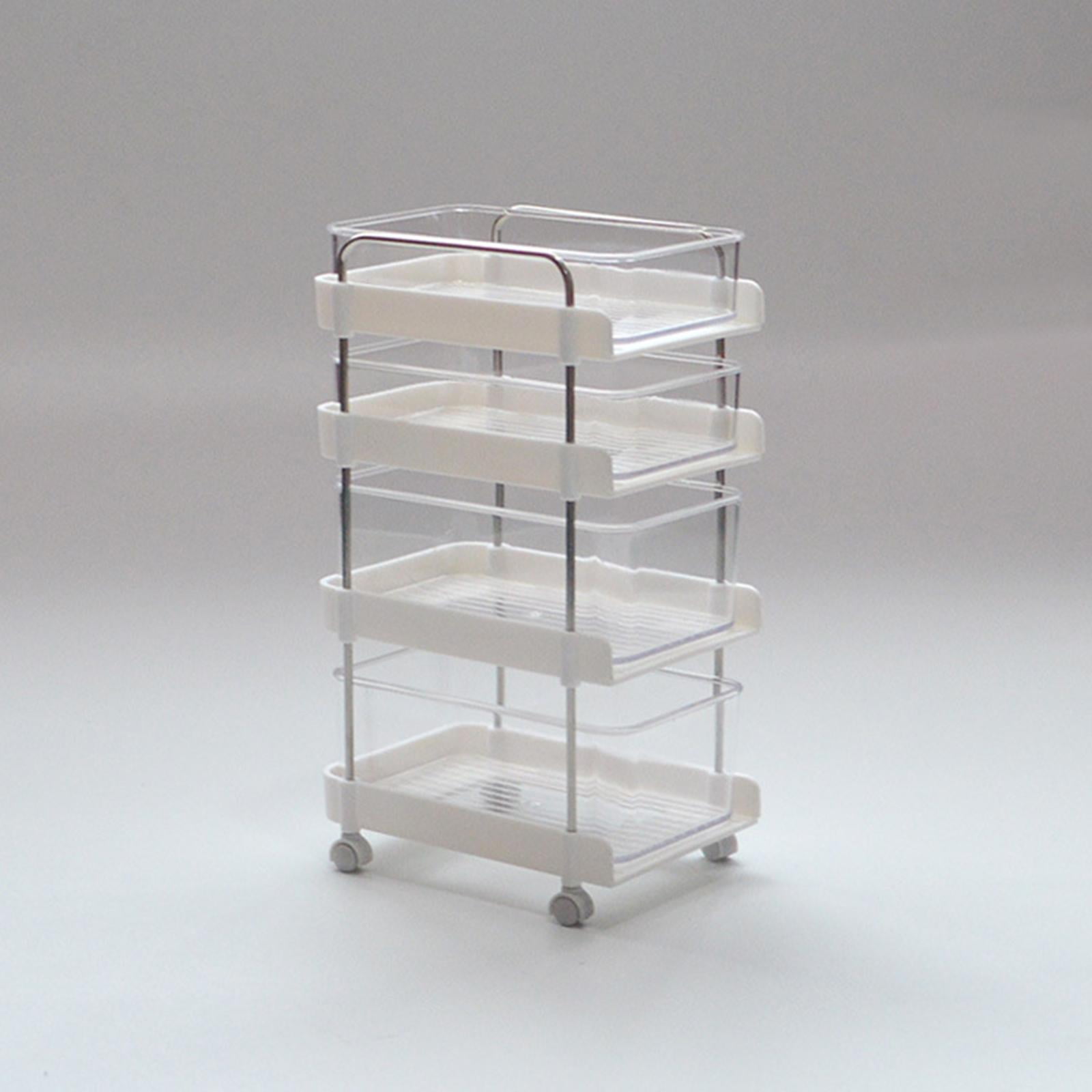 1/6 Dollhouse Simulation Storage Rack with Wheels Craft Storage ...