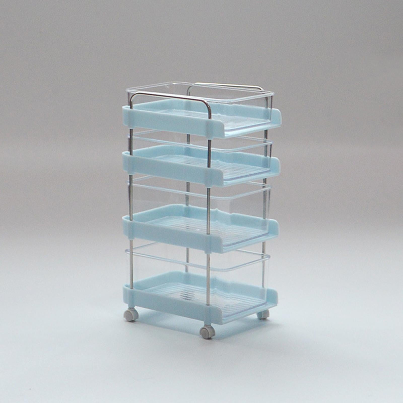 1/6 Dollhouse Simulation Storage Rack with Wheels Craft Storage ...