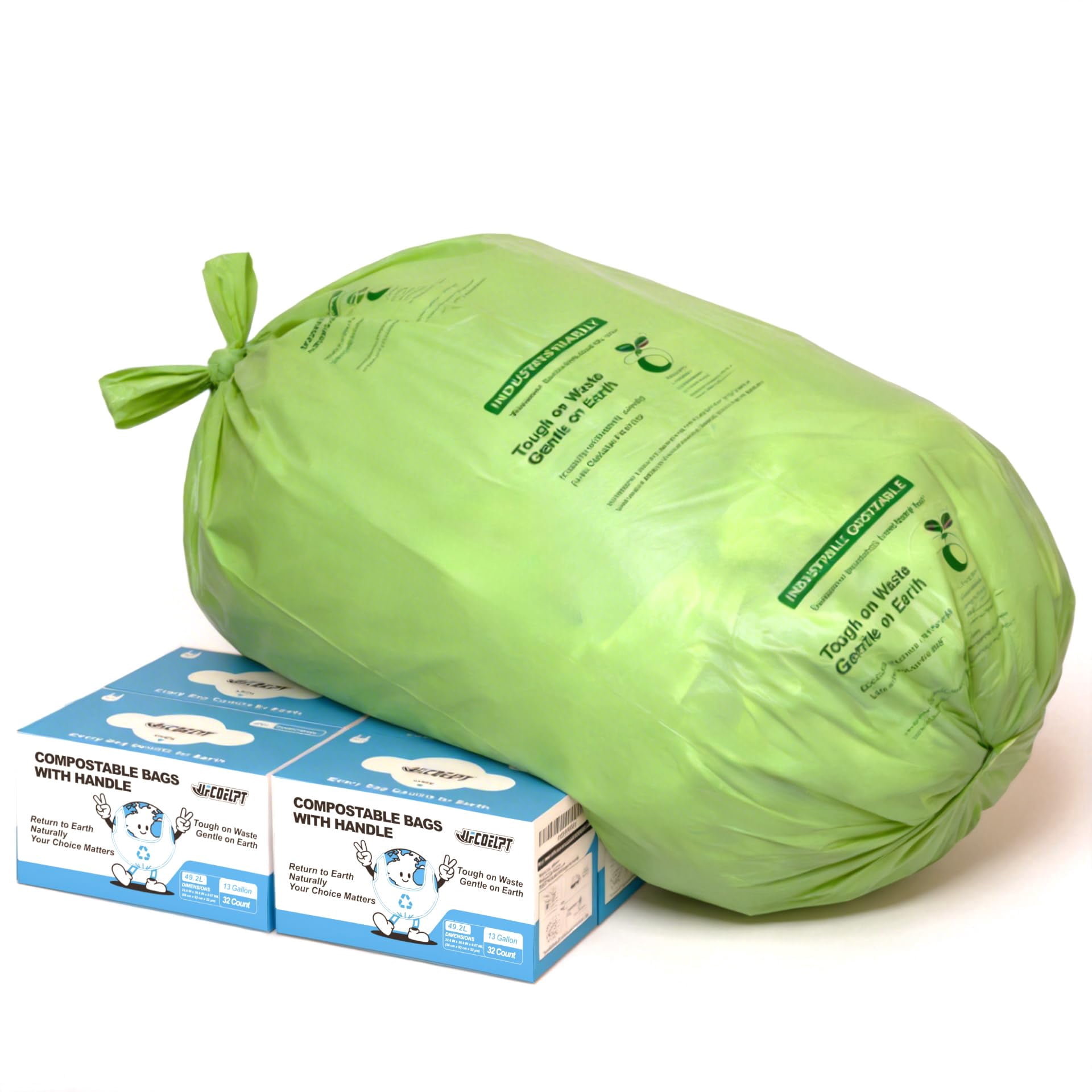 1.6 Gallon Compostable Trash Bags with Handles, 55 Count - Small ...