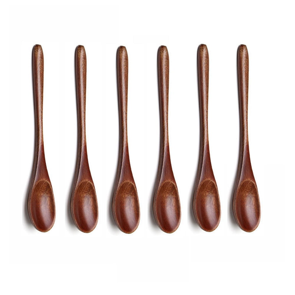 1/6 Pcs Wooden Spoons,Wooden Serving Spoons,Wood Soup Spoons,Condiments ...
