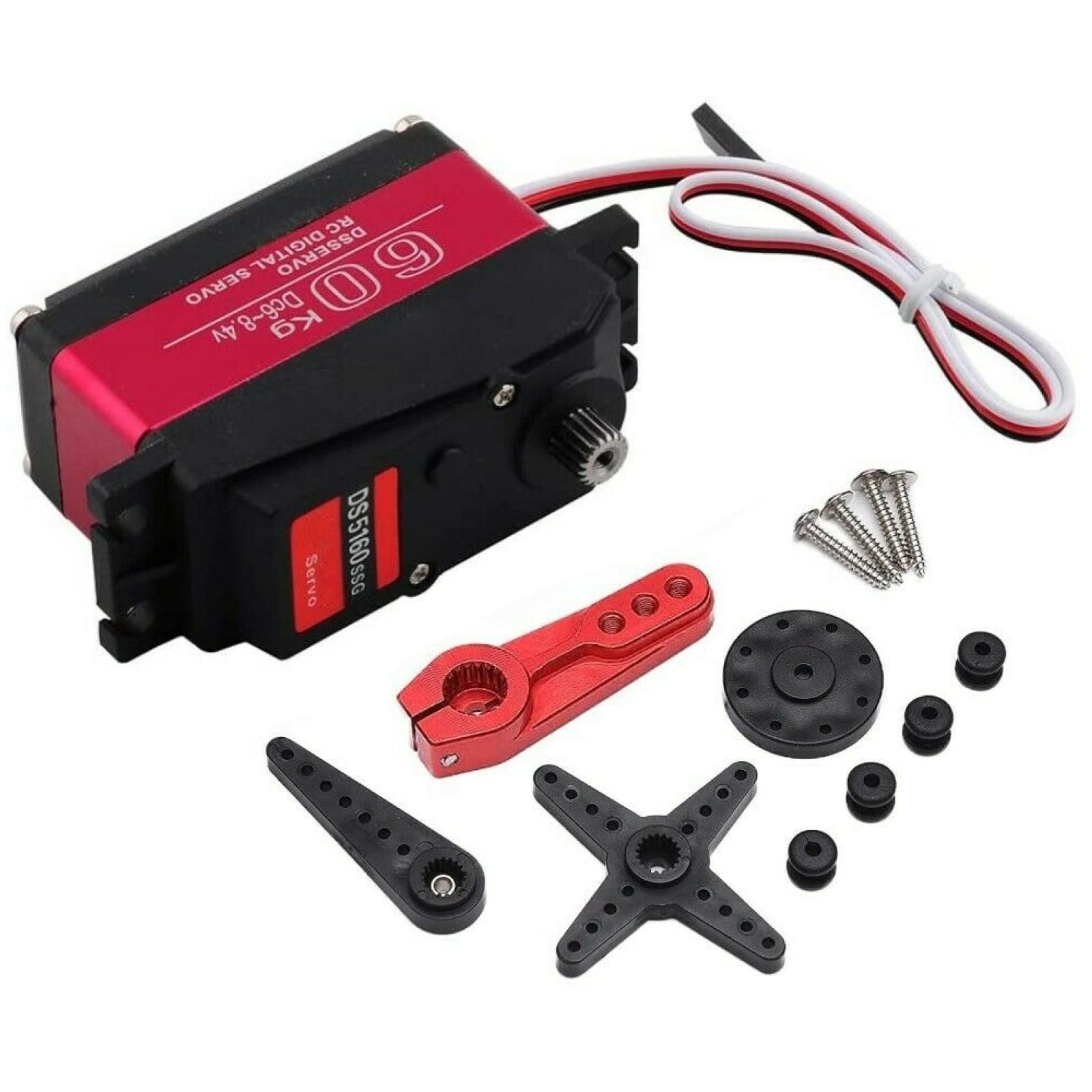 1/6 RC Car Large Torque 60KG Waterproof Metal Steering Gear Servo For ...