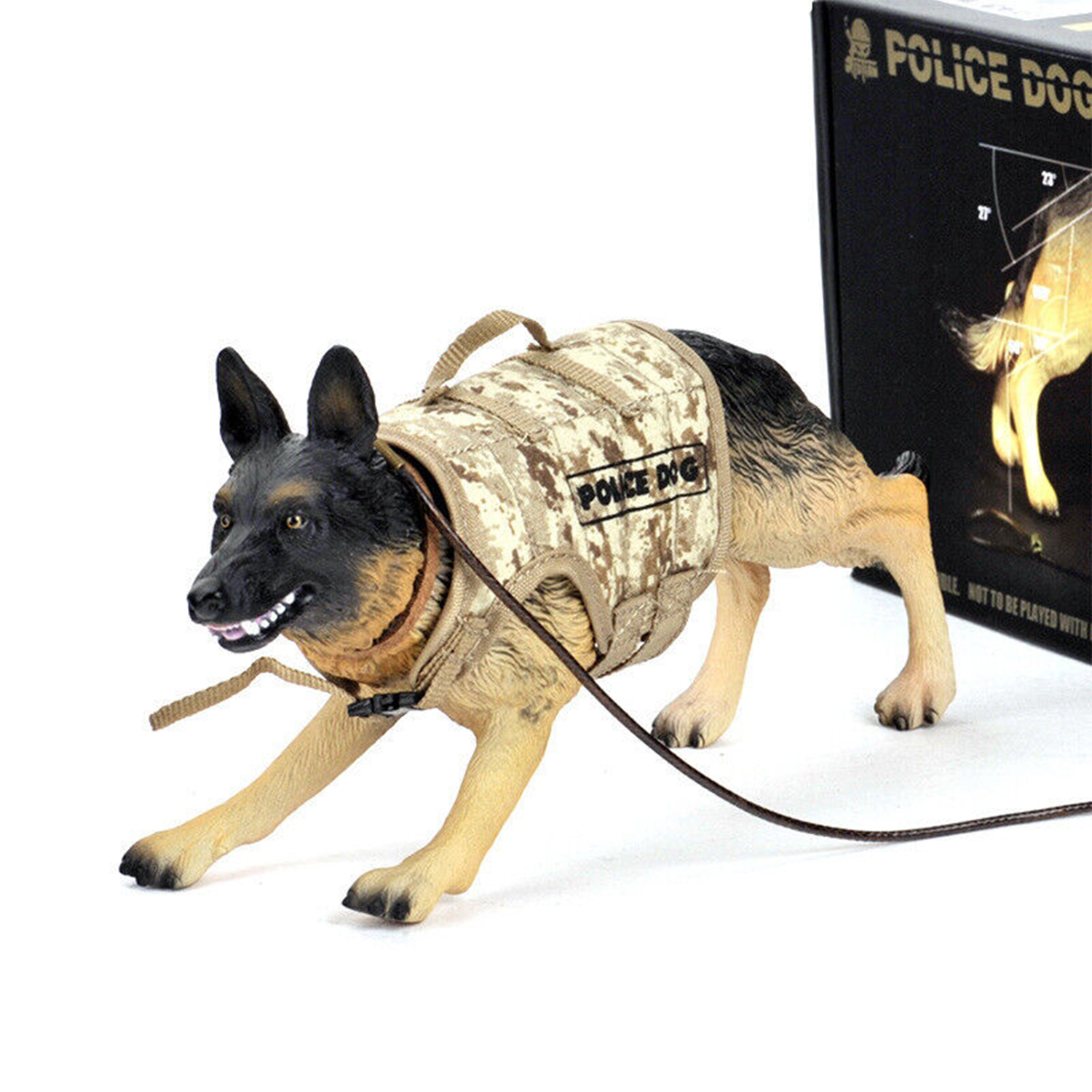 1/6 Scale Miniature Dog Figure With Removable Police Uniform Fit 12 ...