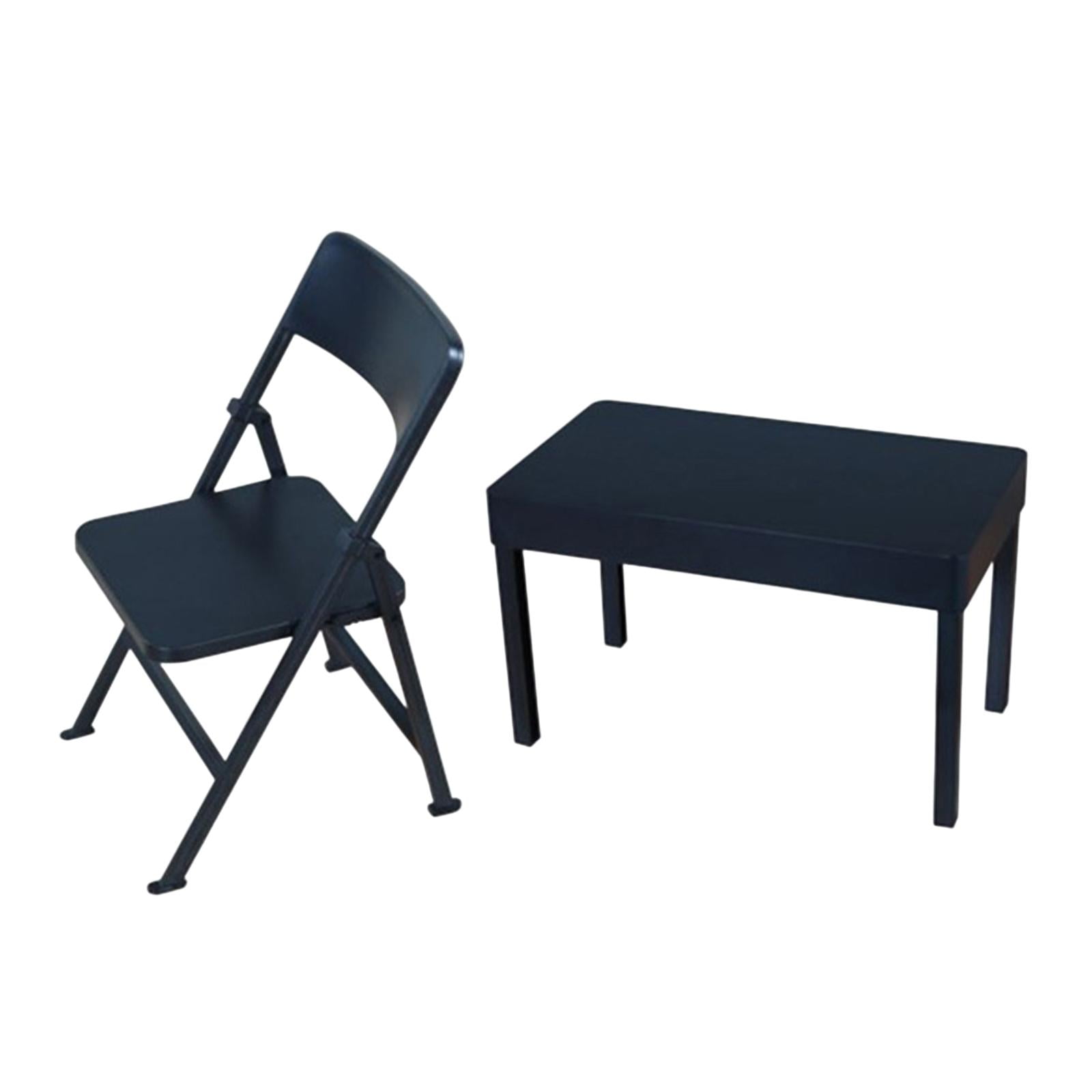 1:6 Scale Table Chairs Set Decorations Props Mini Furniture Models Desk ...