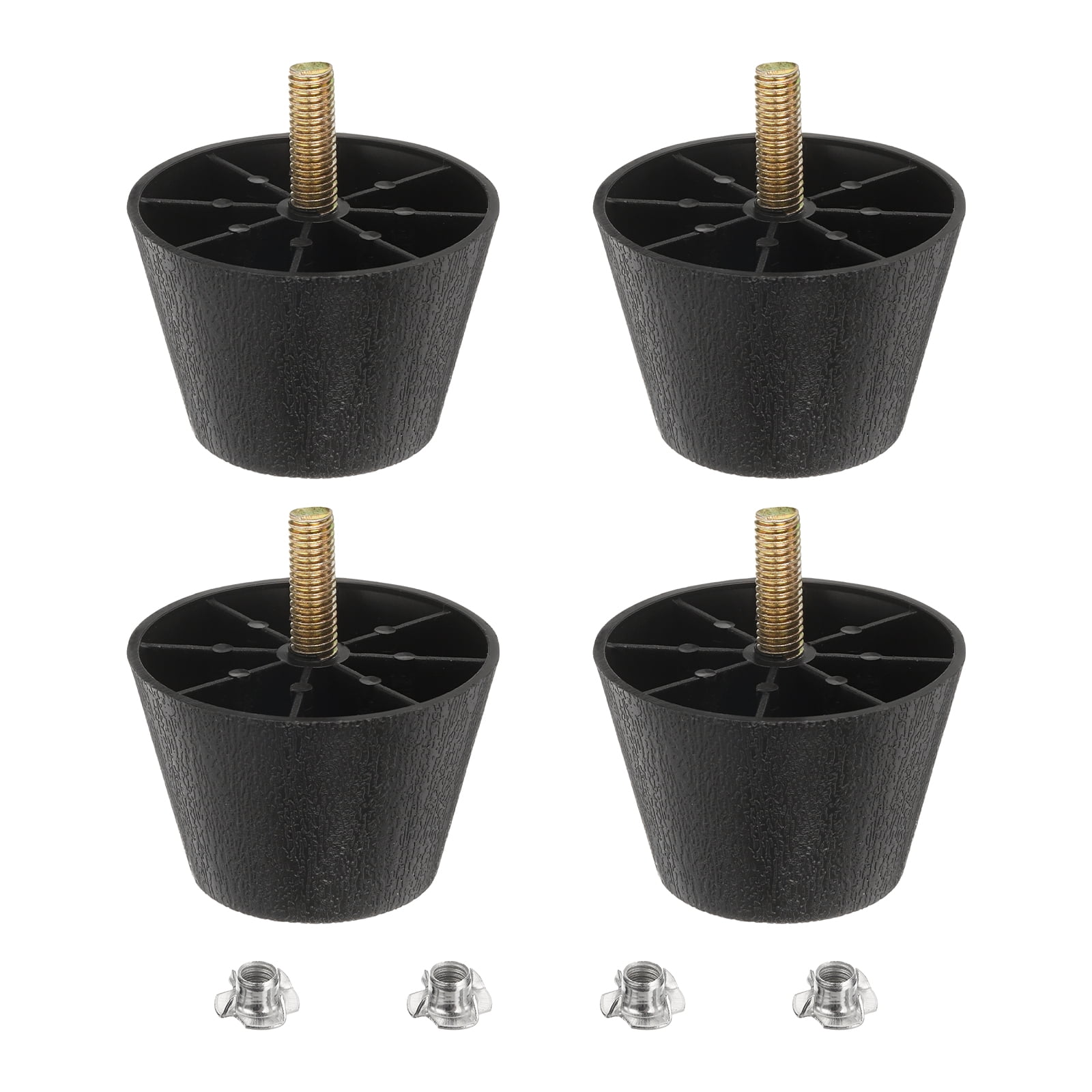 1.6 inch Plastic Round Tapered Furniture Legs, Set of 4 Replacement ...