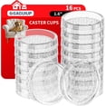 1.6"x1.6" Round Rubber Furniture Caster Cups, 16 PCS Chair Coasters for ...