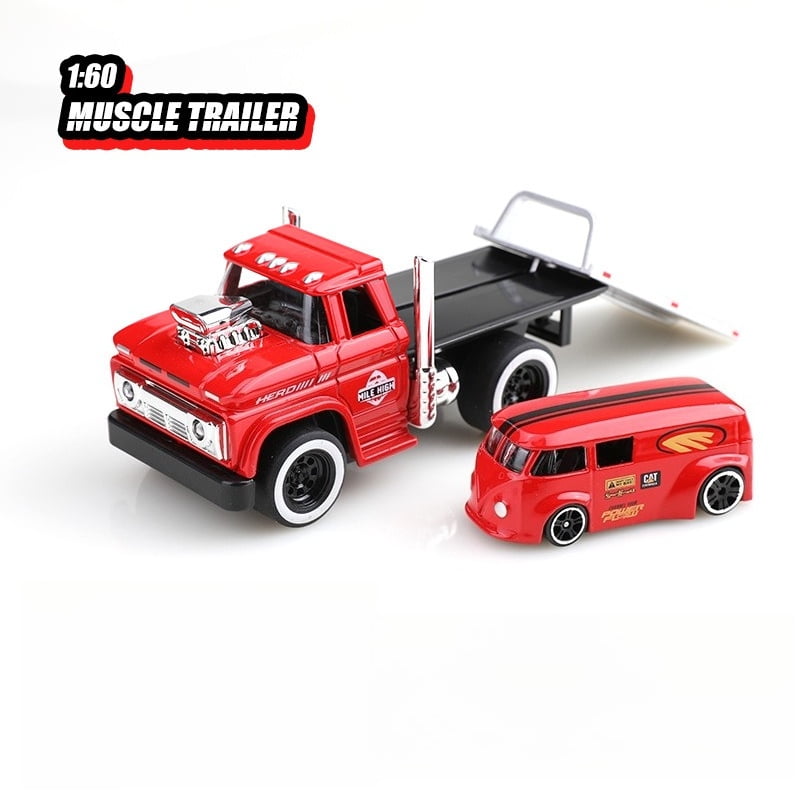 1:60 American MUSCLE TRAILER Alloy Diecast Car Model Toys Sound Light ...