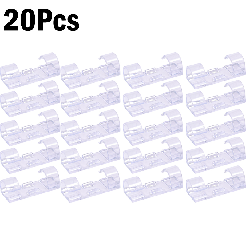 1-60Pcs Self-Adhesive Cable Clips Organizer Drop Wire Holder Cord ...