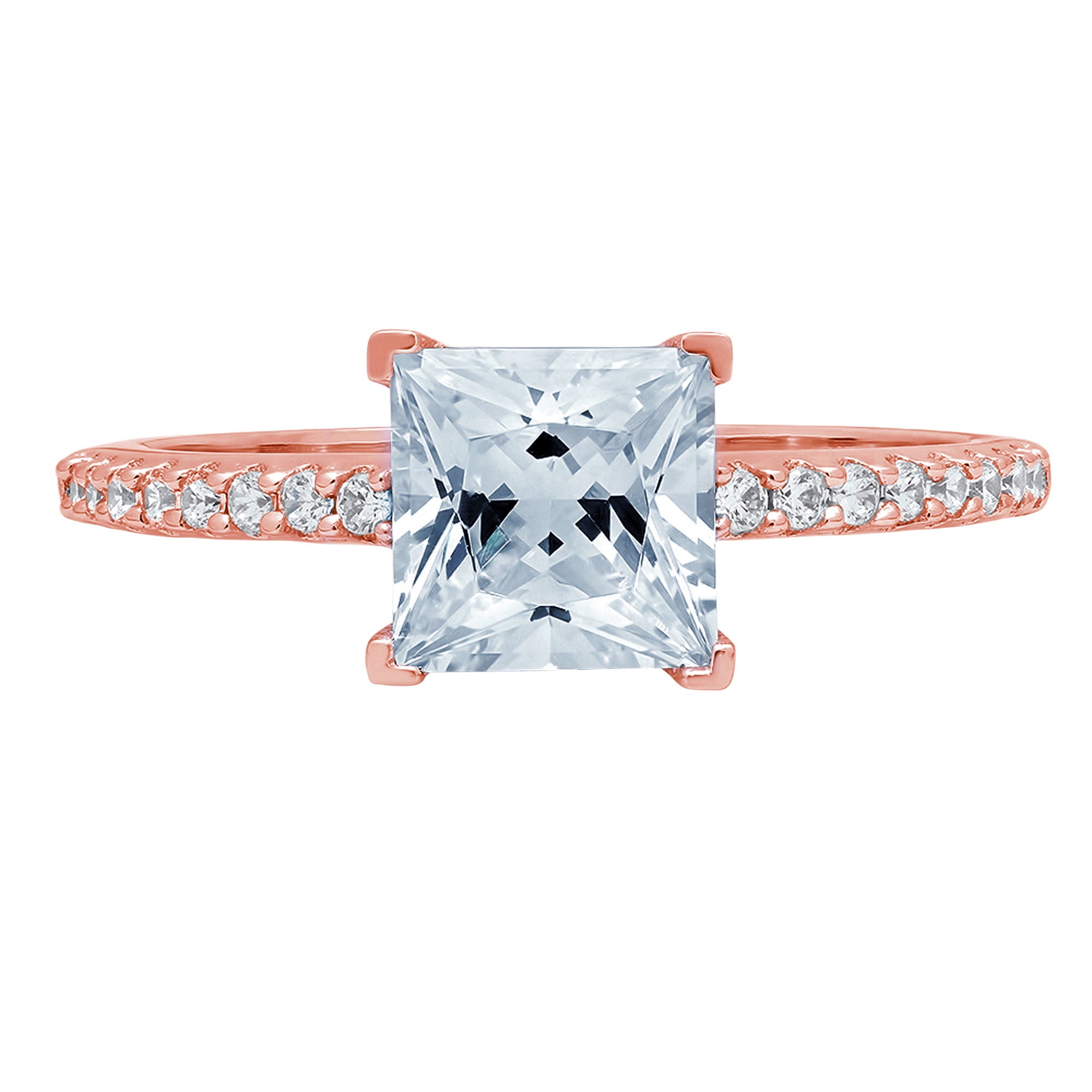 1.62 ct Princess Cut Simulated Blue Diamond Solitaire with Simulated ...