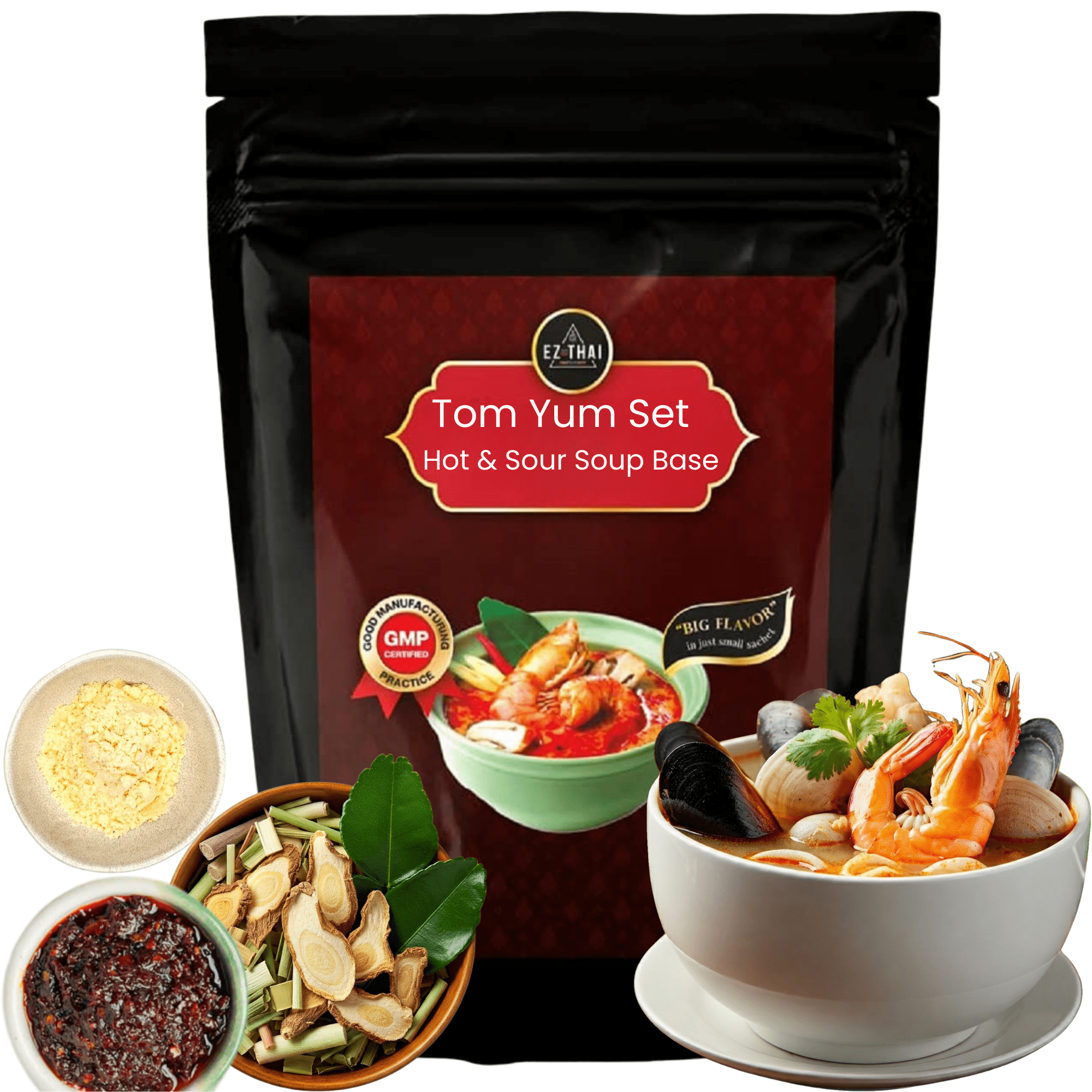 EZ THAI Tom Yum Instant Powder Set, Hot Spicy Seasoning, 1.62 oz x 1 ...