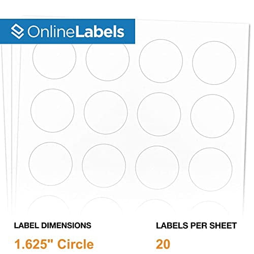 1.625 Inch Round Labels - Pack of 2,000 Circle Sticker, 100 Sheets ...