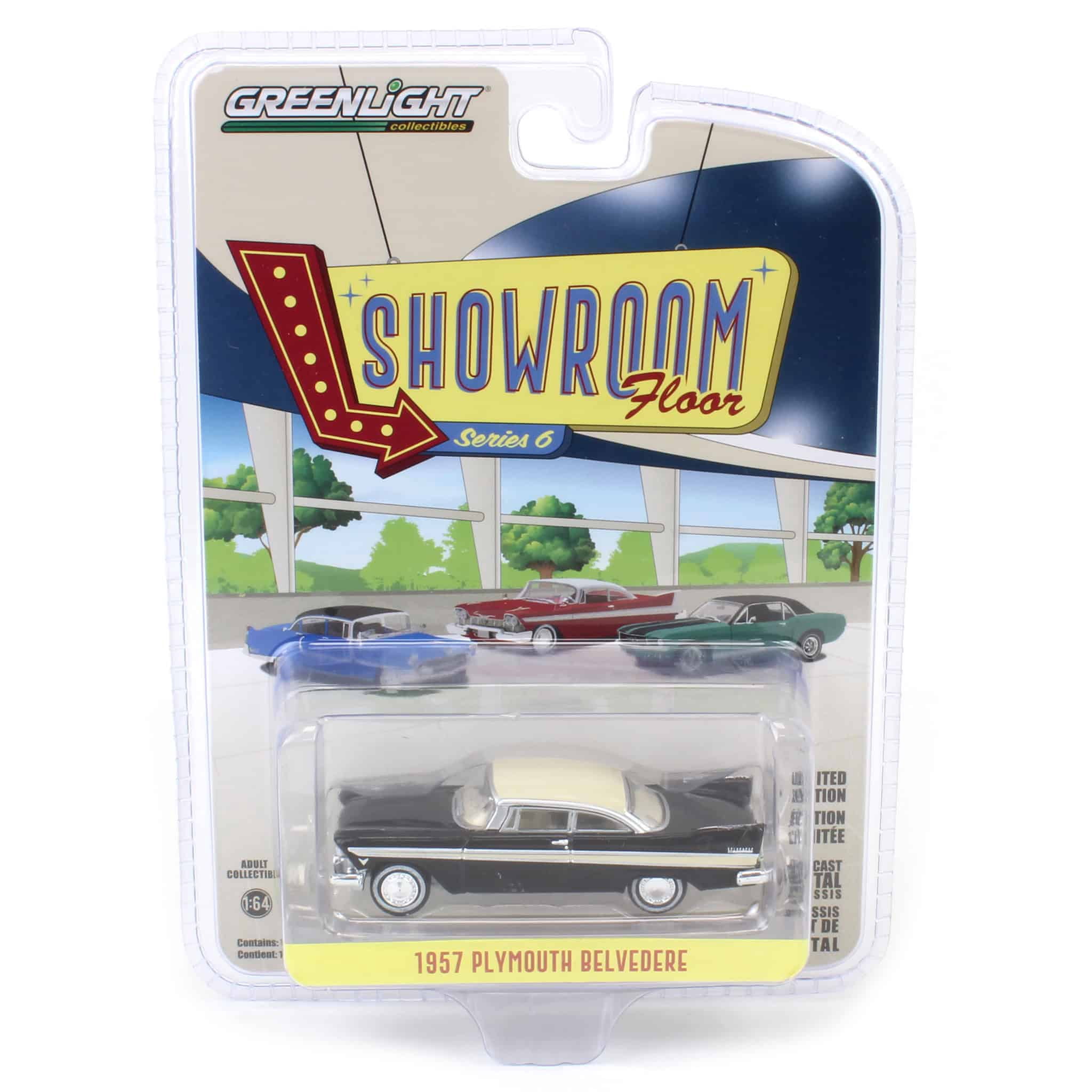 1/64 1957 Plymouth Belvedere Black, Showroom Floor Series 6 68060-A ...