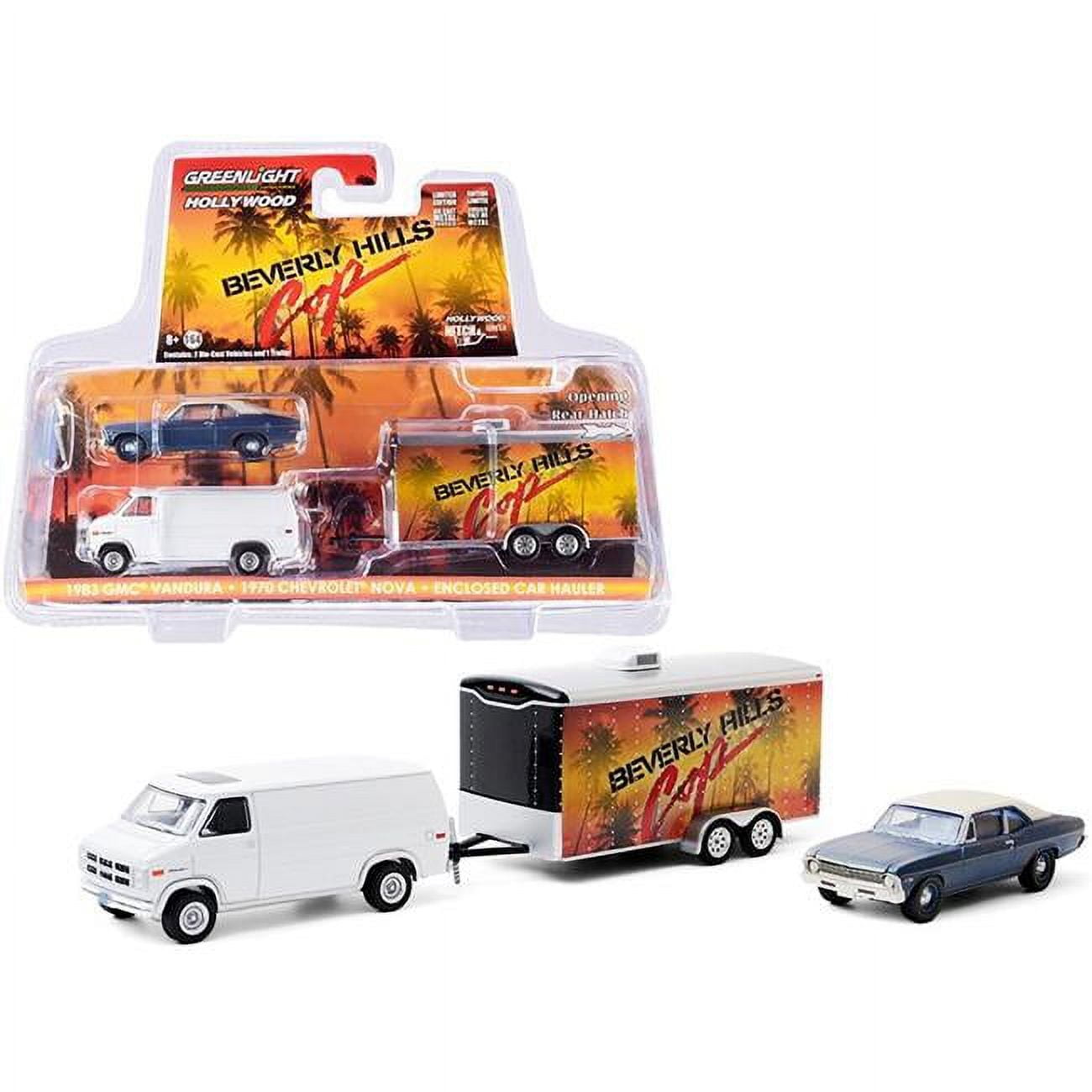 1/64 1983 GMC Vandura with 1970 Chevy Nova & Car Hauler, Beverly Hills ...