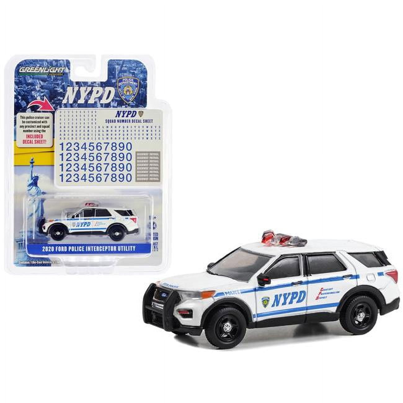 1/64 2020 NYPD Ford Police Interceptor Utility with Squad Decal Sheet ...
