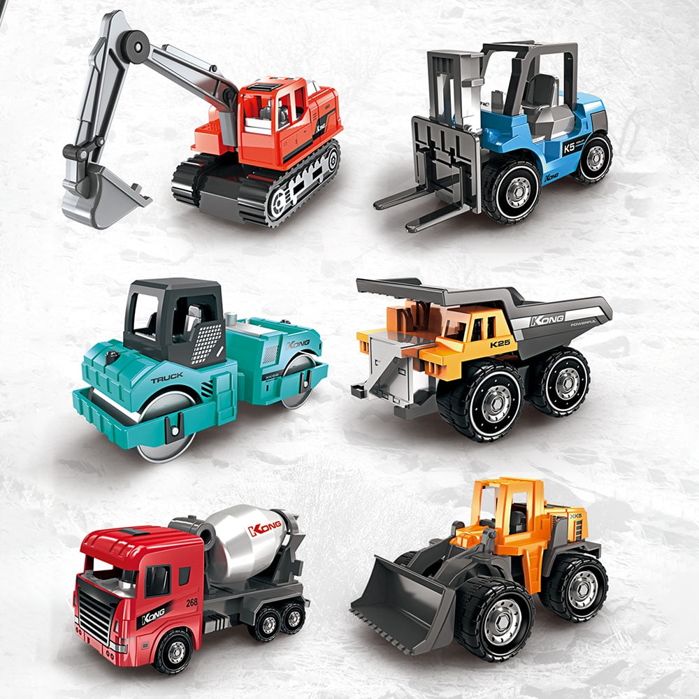 1:64 Alloy Engineering Car Model Set Excavator Forklift Stacker ...