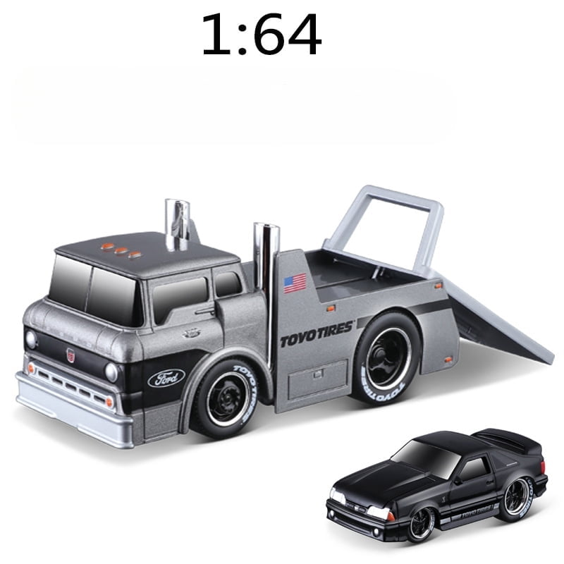1:64 Car model, muscle car model, transport trailer model, toy ...