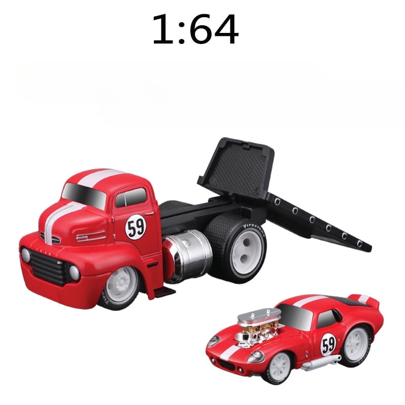 1:64 Car model, muscle car model, transport trailer model, toy ...