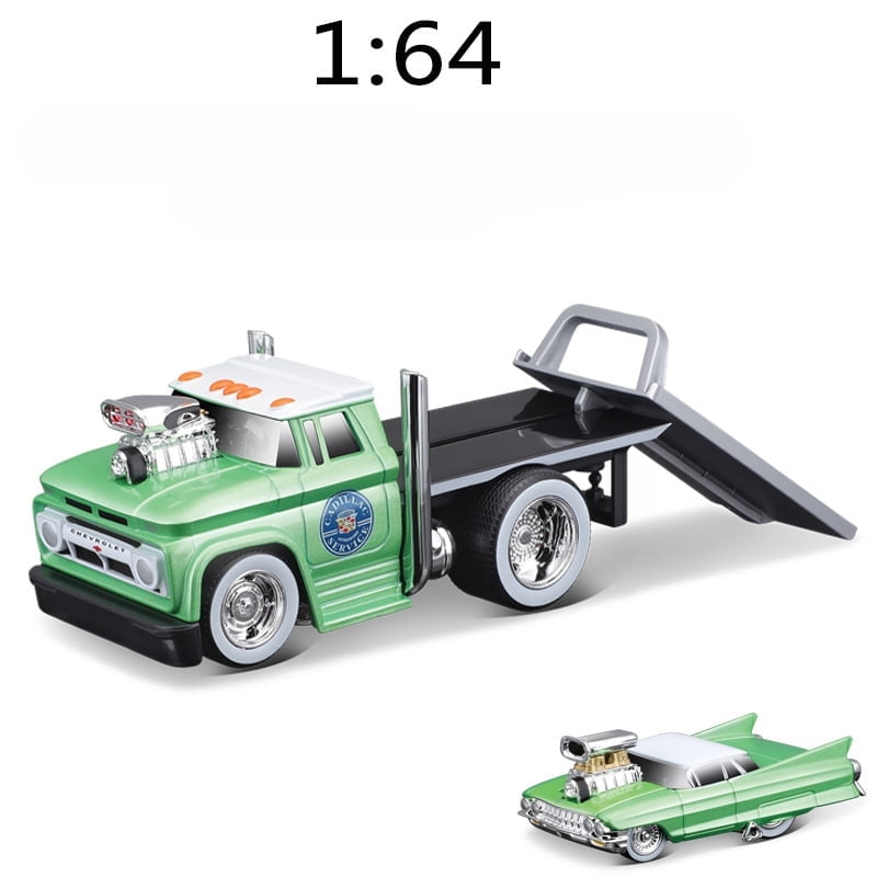 1:64 Car model, muscle car model, transport trailer model, toy ...