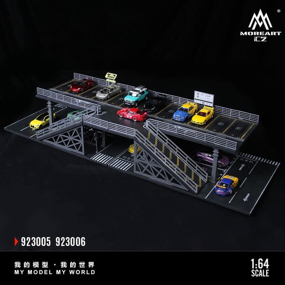 1/64 Diorama 2 Tier Diecast Garage Model, Multi-Story Parking Lot Model ...