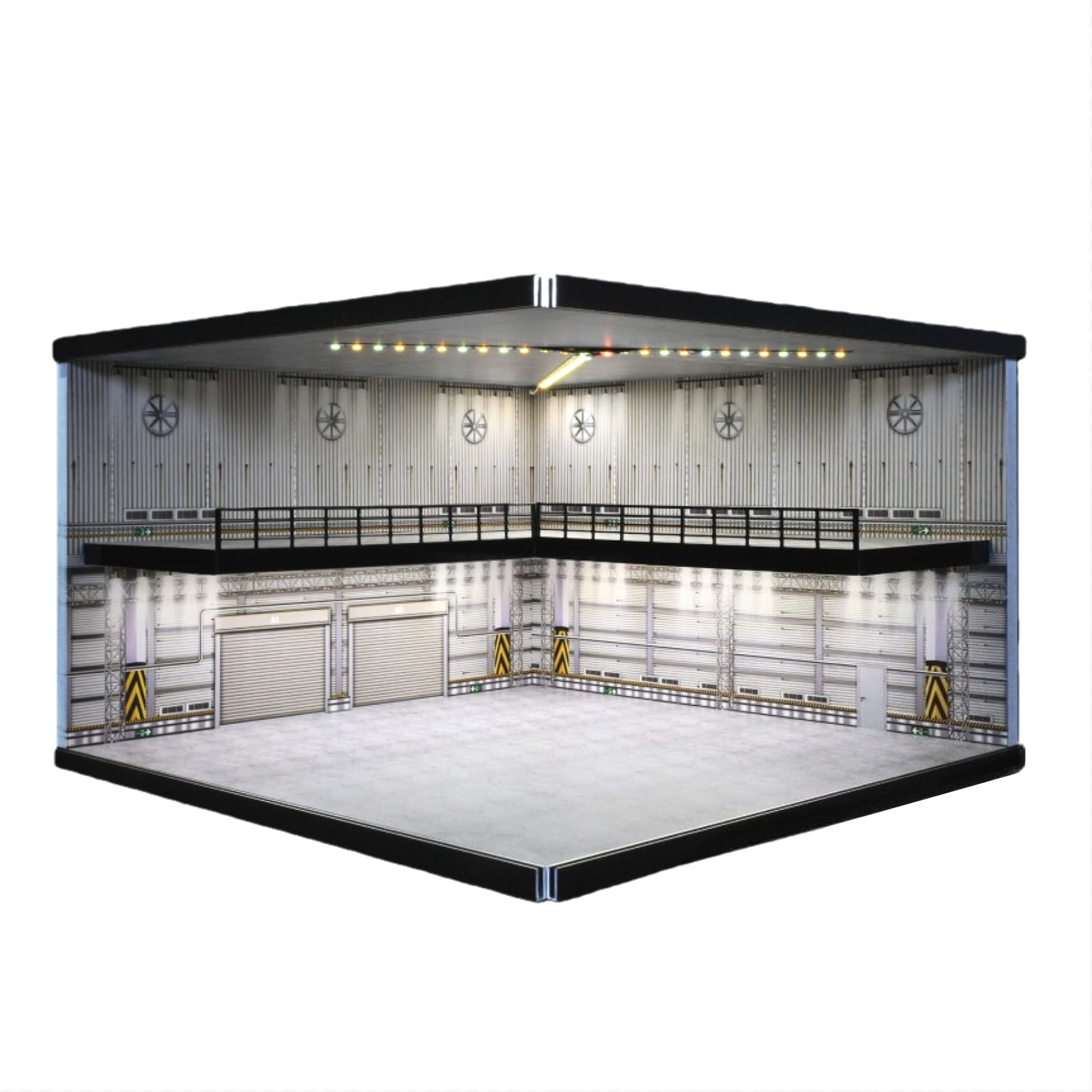 1/64 Diorama Big Diecast Garage Model, Tri-Color LED Lighting Parking ...