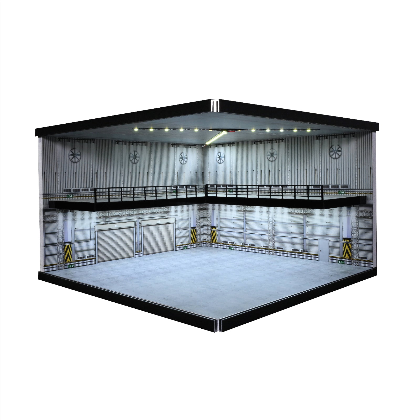 1/64 Diorama Big Diecast Garage Model, Tri-Color LED Lighting Parking ...