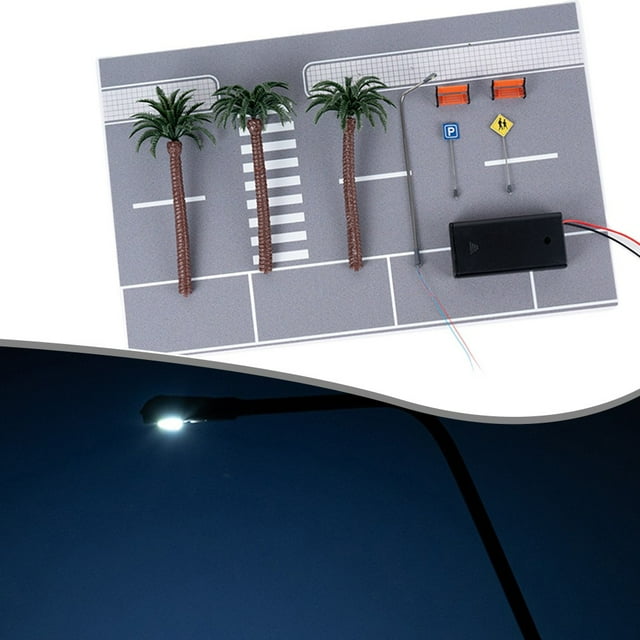 1/64 Diorama Car Parking Lot with Led Light Roadway Display Model Scenery Kit - Walmart.com
