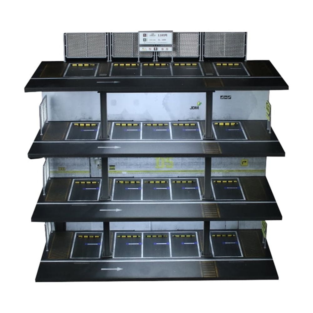 1/64 Diorama Die-cast Car Garage Model, Car Display Case with LED Light ...
