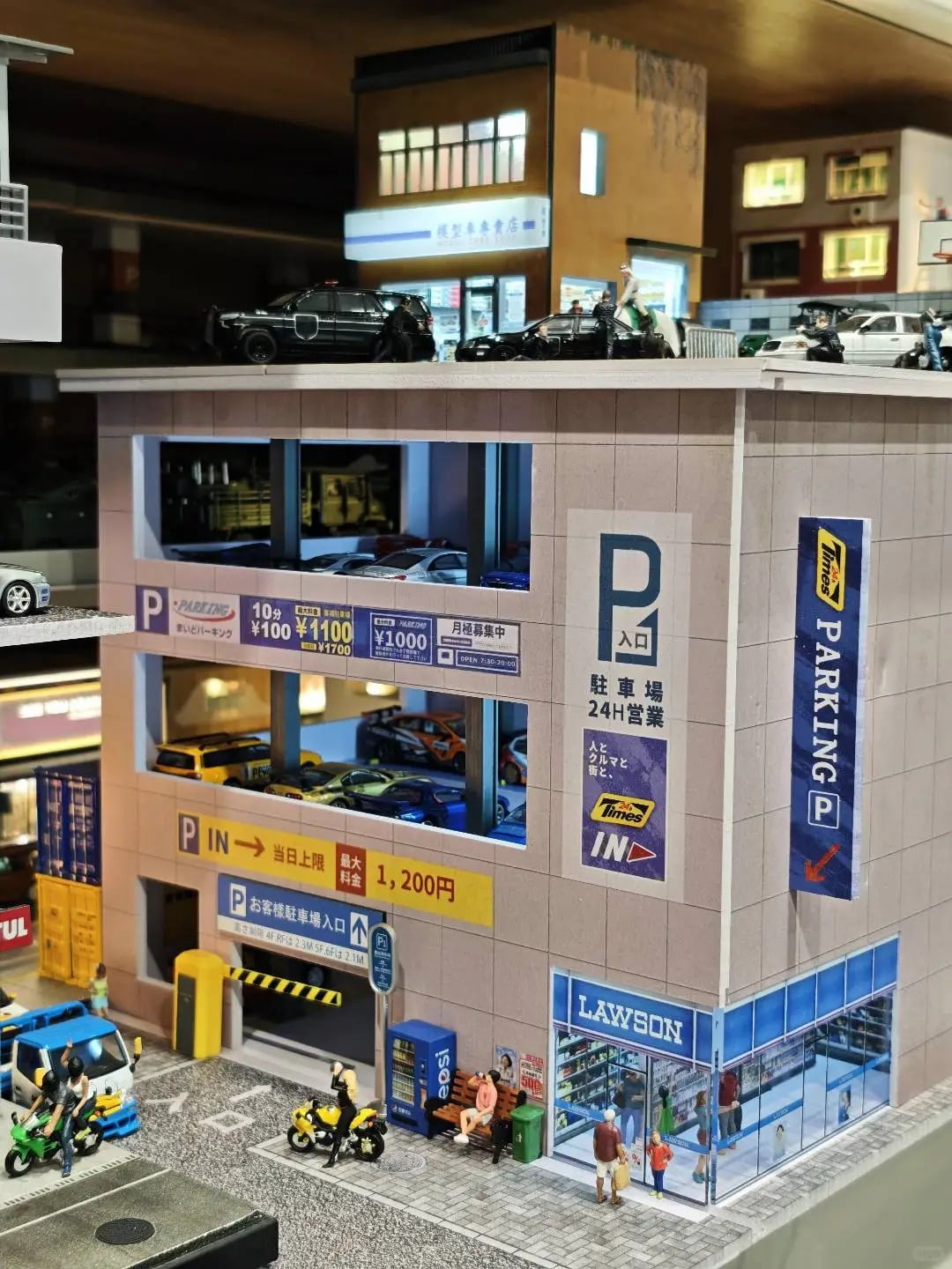 1/64 Diorama Diecast Car Garage Model, LED Lighting Japanese Multi ...