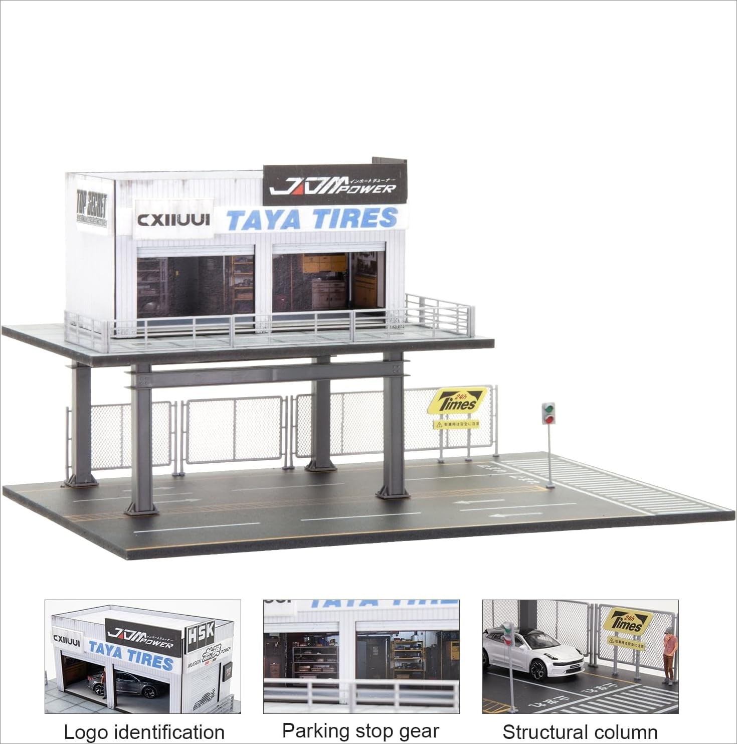1/64 Diorama Diecast Car Garage Model, LED Lighting Japanese Multi ...