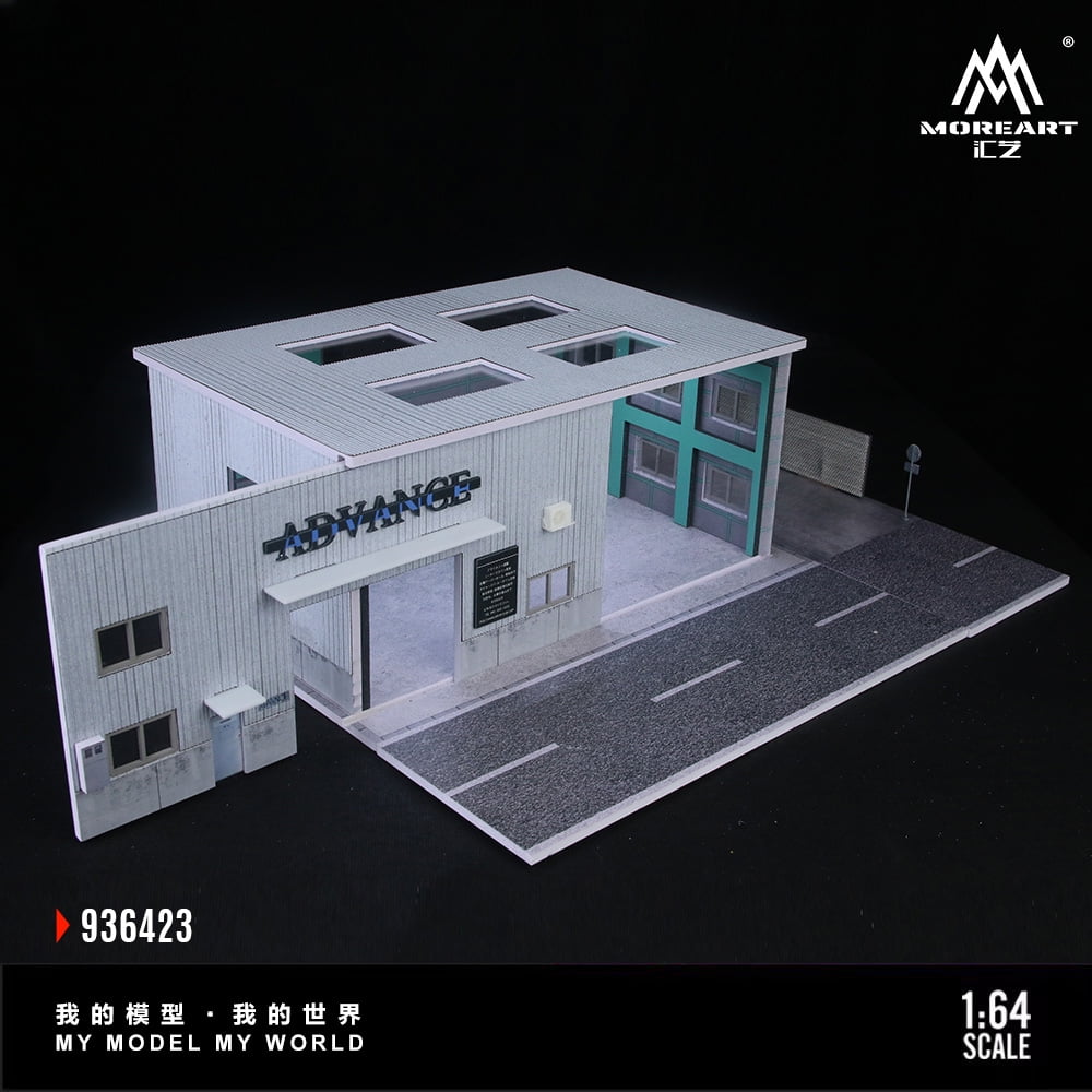 1/64 Diorama Diecast Garage Model, LED Lighting Japanese Parking Lot ...