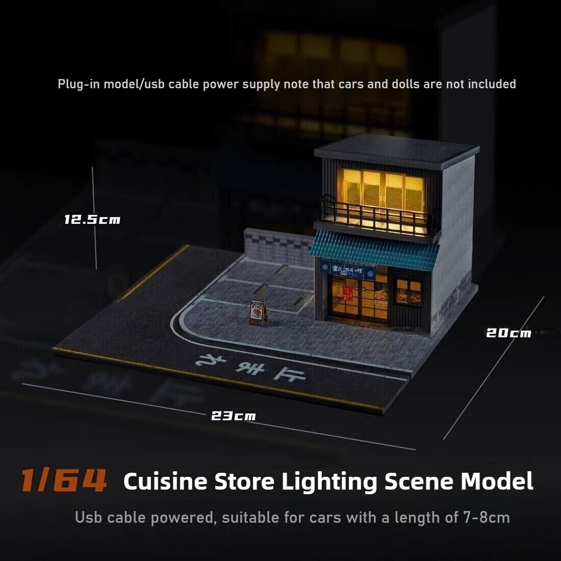 1/64 Diorama Garage Model, LED Lighting Big Residential Building Model ...