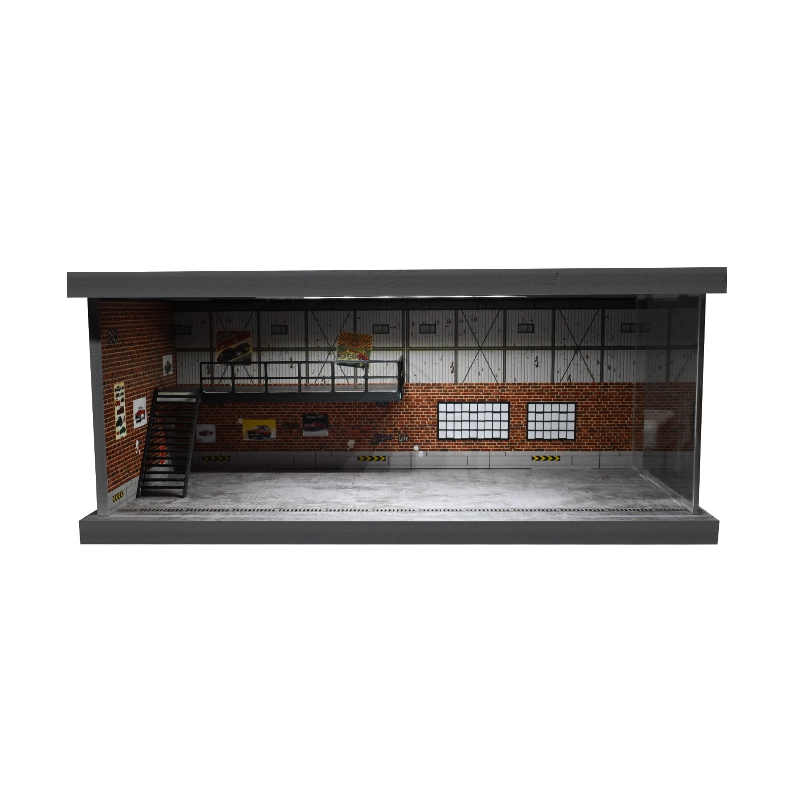 1/64 Diorama Garage Model LED Lighting Repair Workshop Scene Model ...