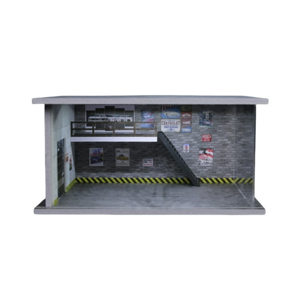 1/64 Diorama Garage Model LED Lighting Repair Workshop Scene Model ...