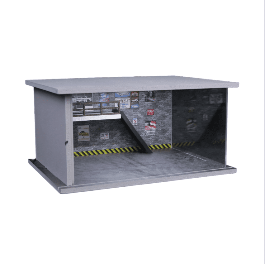 1/64 Diorama Garage Workshop Model,LED Lighting Repair Shop Scene Model ...