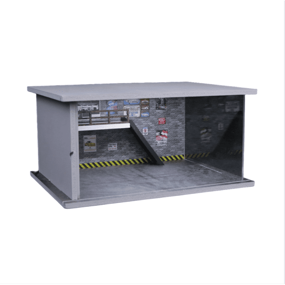 1/64 Diorama Garage Workshop Model,LED Lighting Repair Shop Scene Model ...