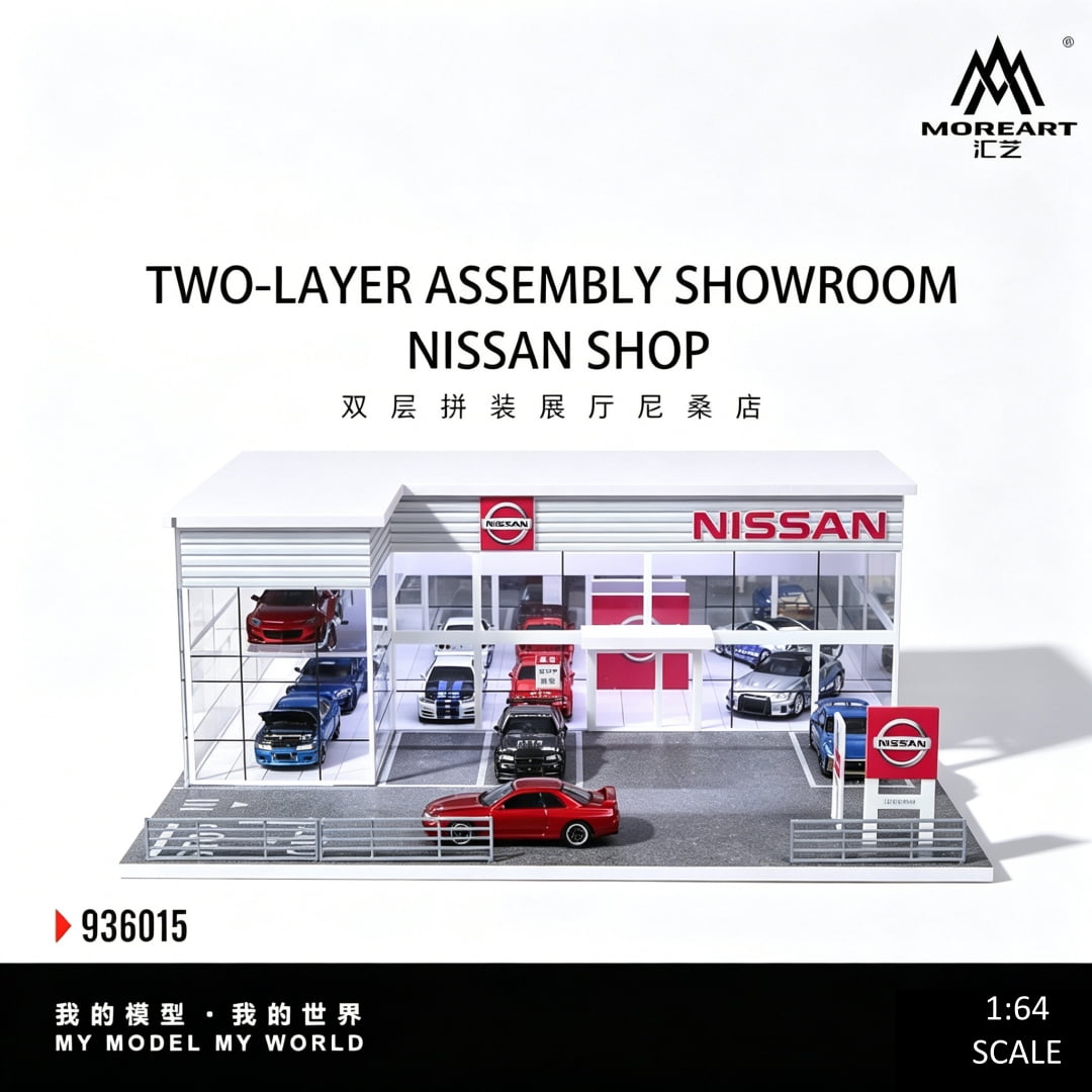 1:64 Diorama Showroom Garage Model, LED Lighting Parking Lot Scene ...