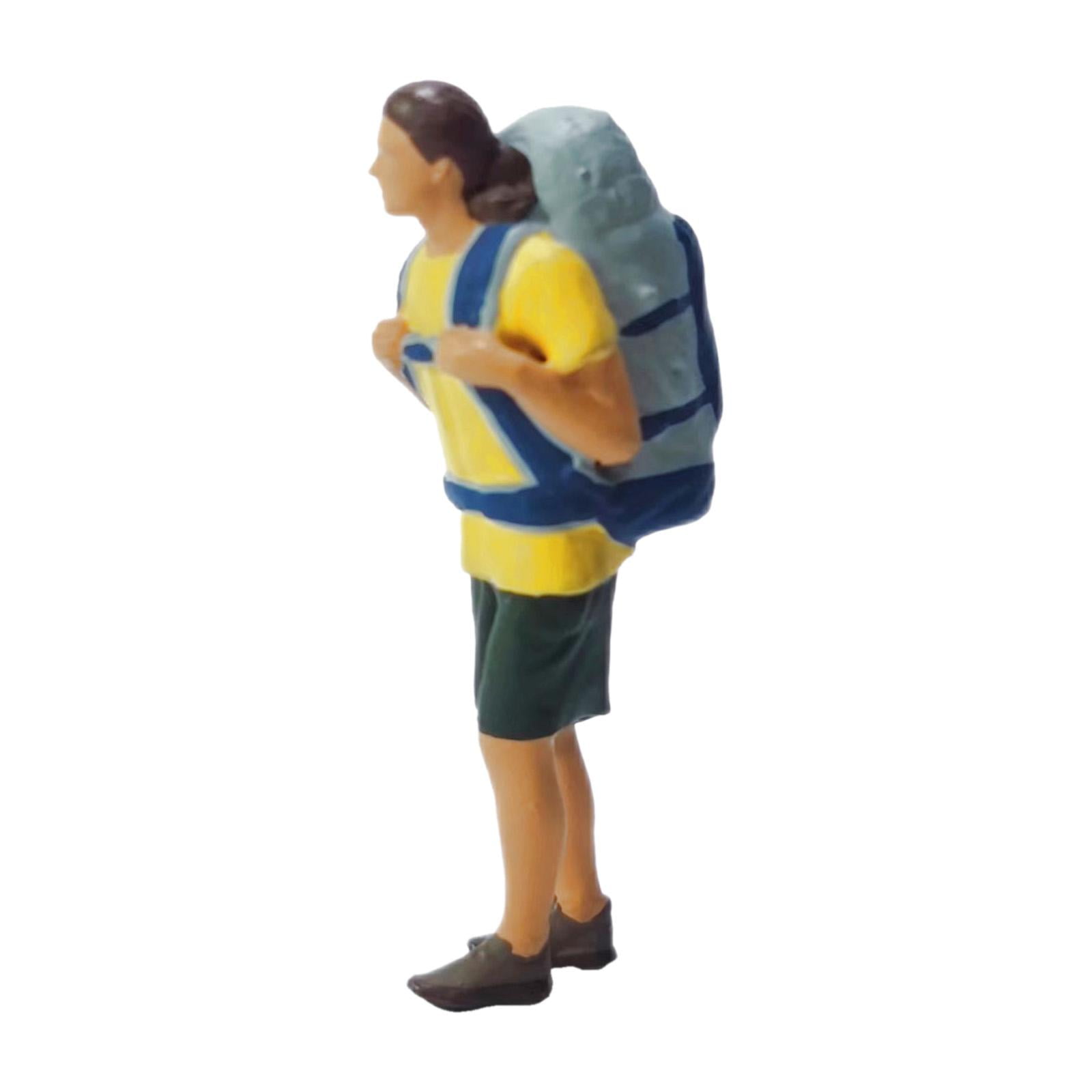 1:64 Figure Tiny People Backpacker Climbing Scene Resin Doll Character ...