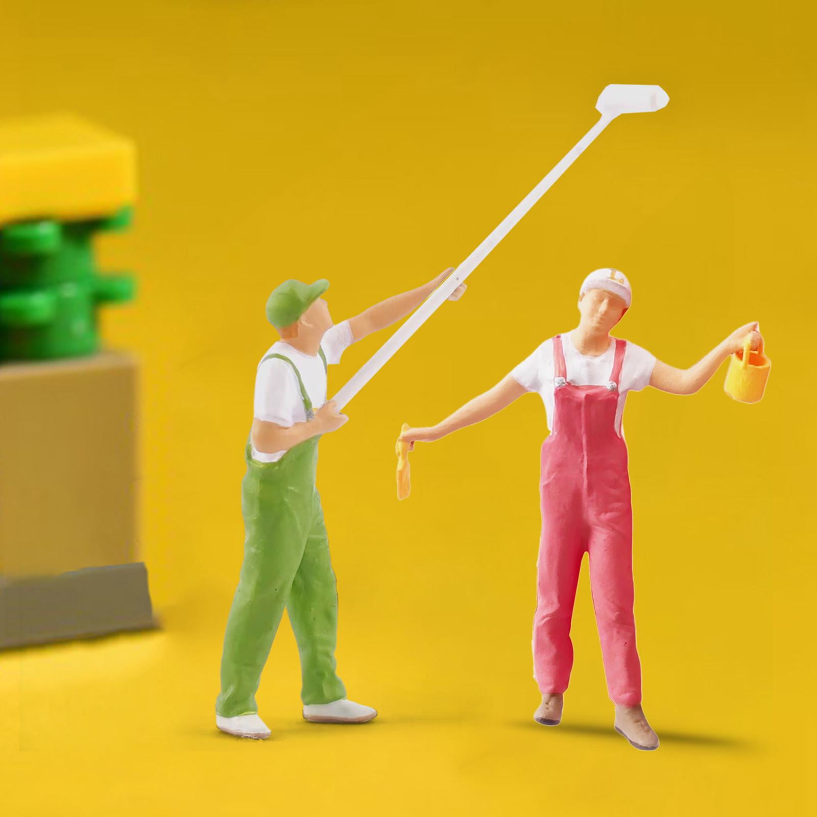 1/64 Figures Miniature Painter Doll Train Model Sand Table Layout ...