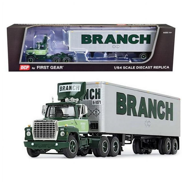 1/64 Ford LT 9000 w/ 40' Vintage Trailer, Branch Motor Express, DCP by ...