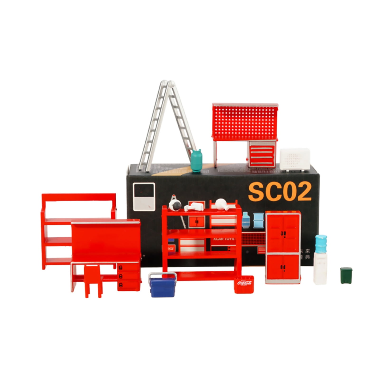 1/64 Garage Parking Lot Model Decorative Display Furniture Tools Car ...