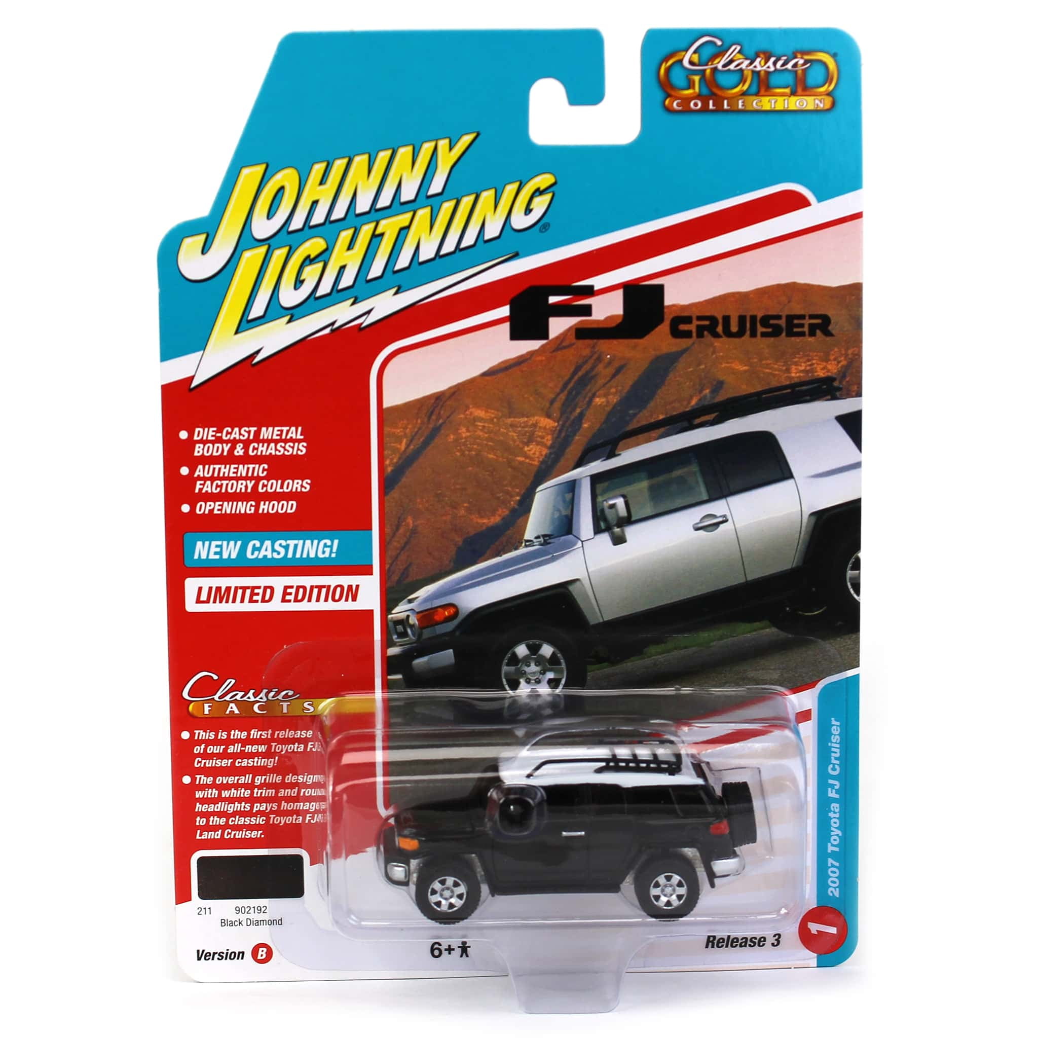 1/64 Johnny Lightning Classic Gold 3B 2007 Toyota FJ Cruiser Black ...